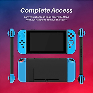 TNP Joycon Case for Nintendo Switch - Silicone Joy Con Case for Nintendo Switch & Switch Oled - Protective Switch Controller Case Cover with Thumb Grip Caps for Nintendo Switch Joycon (Black)