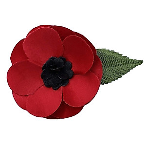 Poppy Silk Fabric Flower Pin Brooch Flower. Red Satin Poppy - Poppies Hand-made in New York's Garment Center (American Made)