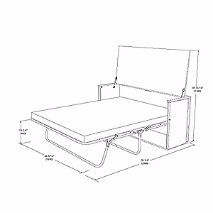 Orion Console Bed with Desk | Murphy Cabinet Bed Queen with Mattress Perfect for Home Office Guest Bed | Multipurpose Space-Saving Furniture (White)