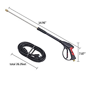 3000 PSI Pressure Washer Gun Power Washer Spray Gun Kit with Universal M22 Connector and 5 Quick Connect nozzles for Generac Briggs Craftsman