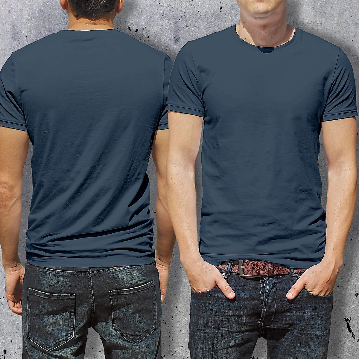 BANNER BUZZ MAKE IT VISIBLE BannerBuzz, Plain Crew Neck T-Shirt Short Sleeve, Cotton Fabric, Unisex, Fabric Warranty for up to 25 Washes (X Large, Blue)