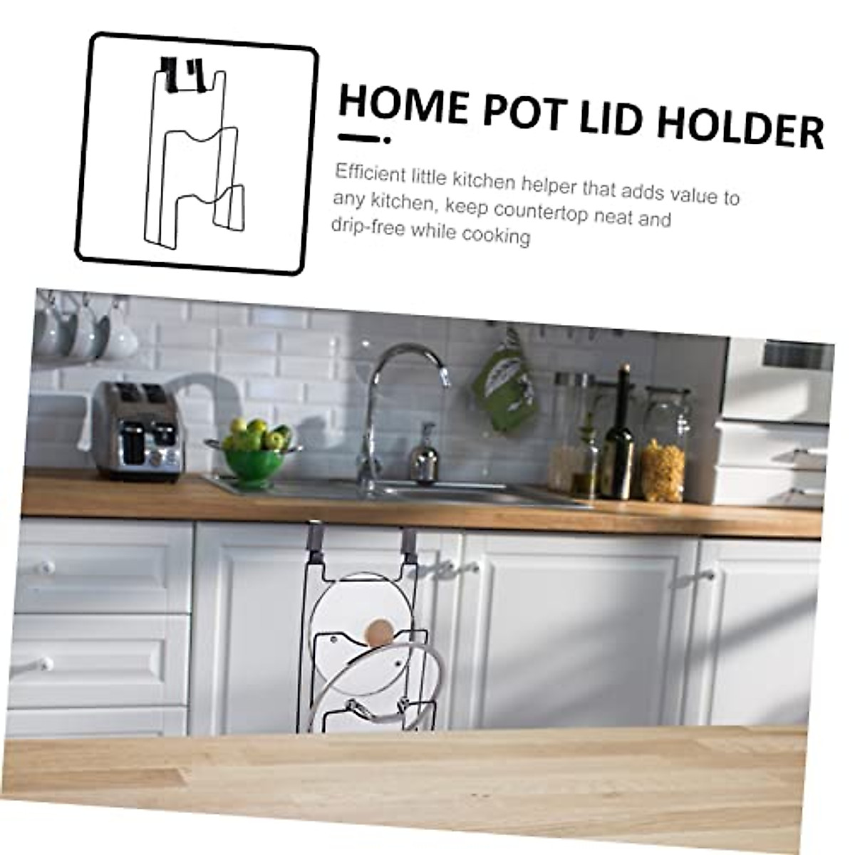 YARNOW Kitchen Cabinet Door Lid Holder Cutting Board Holder Stand Pan Lid Holder Metal Brackets Pans Organizer Rack Wall Mounted Lid Rack Pot Lids Holder Pot Lid Holder for Kitchen Iron