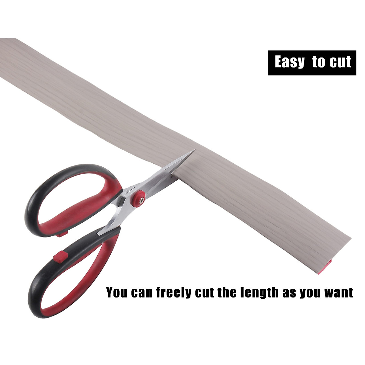 6.56 ft Floor Divider Strip Self Adhesive 2 inch Wide Floor Threshold Strip Vinyl Floor Edge Trim Floor Gap Covering Connecting Strip (Ash Wood Grain)