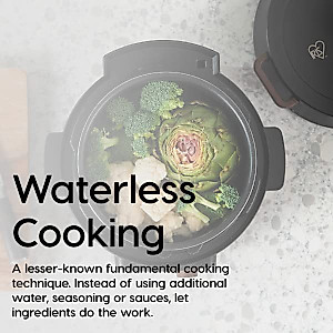 IRIS USA 3 Qt. 8-in-1 Multi-function Pressure Cooker with Waterless Cooking Function, Compact Pressure Cooker for 2-3 People with Pre-Programmed Recipes for Easy Healthy Cooking, Black
