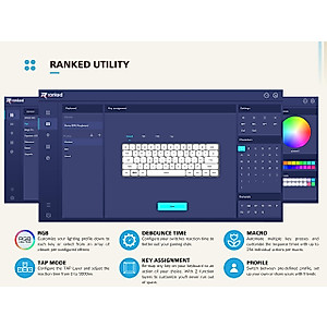 Ranked G65 Guardian 65% | Full Aluminum Frame | Ultra Slim Hot Swappable Mechanical Gaming Keyboard | 68 Keys Multi Color RGB LED Backlit for PC/Mac Gamer (White, Gateron Low Profile Blue)