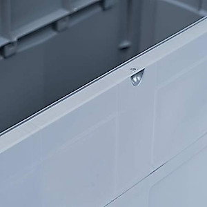 INLIFE 84.5 Gal Garden Storage Deck Box,Waterproof Outdoor Storage Box Storage Cabinet Plastic Garden Organizer For Patio,Lawn,Backyard Outdoor Bench With Storage Gray 46.9"x 18.1"x 23.6"