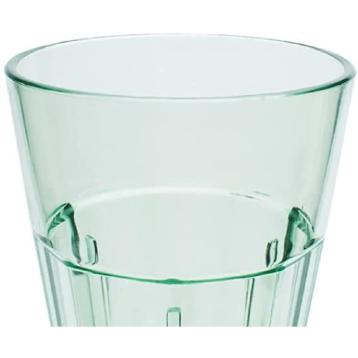 TrueCraftware- Set of 12 Diamond 8 oz. Rock Tumbler/Drinking Cups Green Polycarbonate-Premium Iced Tea Glasses Stackable Reusable Drinking Glasses Dishwasher Safe Break-Resistant for Home Restaurants