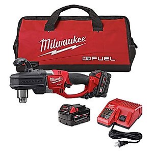 Milwaukee Electric Tool 2708-22 M18 FUEL HOLE HAWG Brushless Right Angle Drill Kit, 18 V, Lithium-Ion, 1/2" Quick-Lock, Keyless Chuck