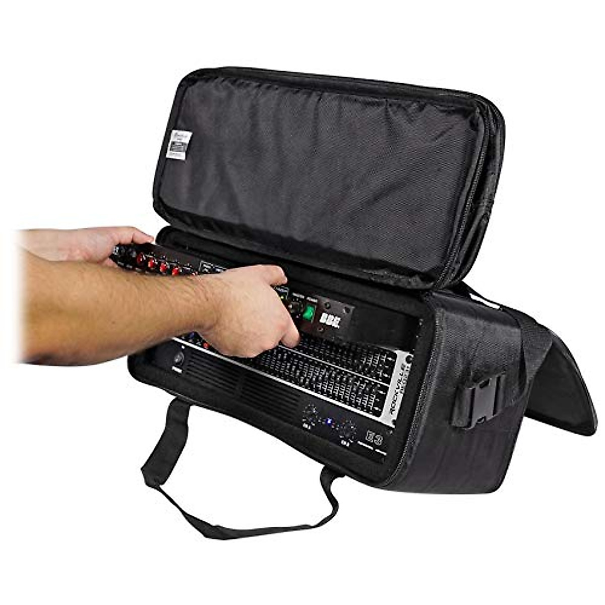 Rockville 4U Rack Bag Double-Sided Case with 12" Depth + Shoulder Strap (RRB40) Black