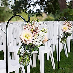 BEAU JARDIN 4 Pack Shepherd Hook 37 inch 2/5 inch Thick Premium Heavy Duty Rust Resistant Shepards Garden Outdoor Hanging Plants Hanger Light Lanterns Mason Jar Wind Chimes Wedding Black BG17401