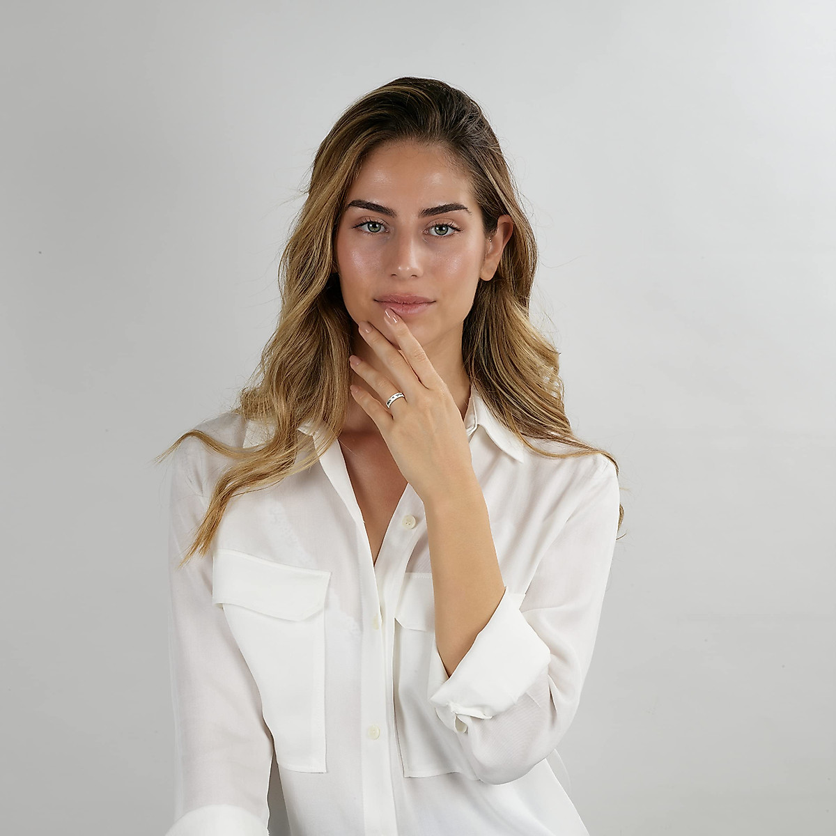 FJ FAITH JEWELRY BY YAIR 925 Sterling Silver Ring (kk134-5): Engraved Hebrew English May The Lord Bless You and Protect You Sterling Silver 925 Rhodium Plated 0.2 Inch Band Made in Israel