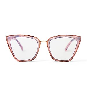 EVEE Fashion Cateye Computer Glasses For Women with Blue Light Blocking - (Vienna) (Pink Tortoise)