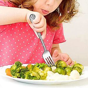 LIANYU 15-Piece Kids Utensils Silverware Set, Stainless Steel Toddler Hammered Flatware Cutlery, Children Tableware Includes Knives Forks Spoons, Dishwasher Safe