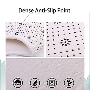 ROUAA Basalt Stones Reflecting on Water with Floral Shower Curtains Sets Cloth Fabric Bathroom Decor 4 Pieces with Hooks (1,70.8" W×70.8" L(180cm×180cm))