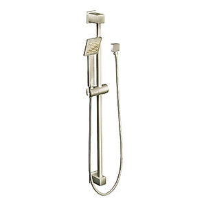 Moen 90 Degree Brushed Nickel Modern Eco-Performance Handshower Handheld Shower with 30-Inch Slide Bar and 69-Inch Metal Hose, S3879EPBN