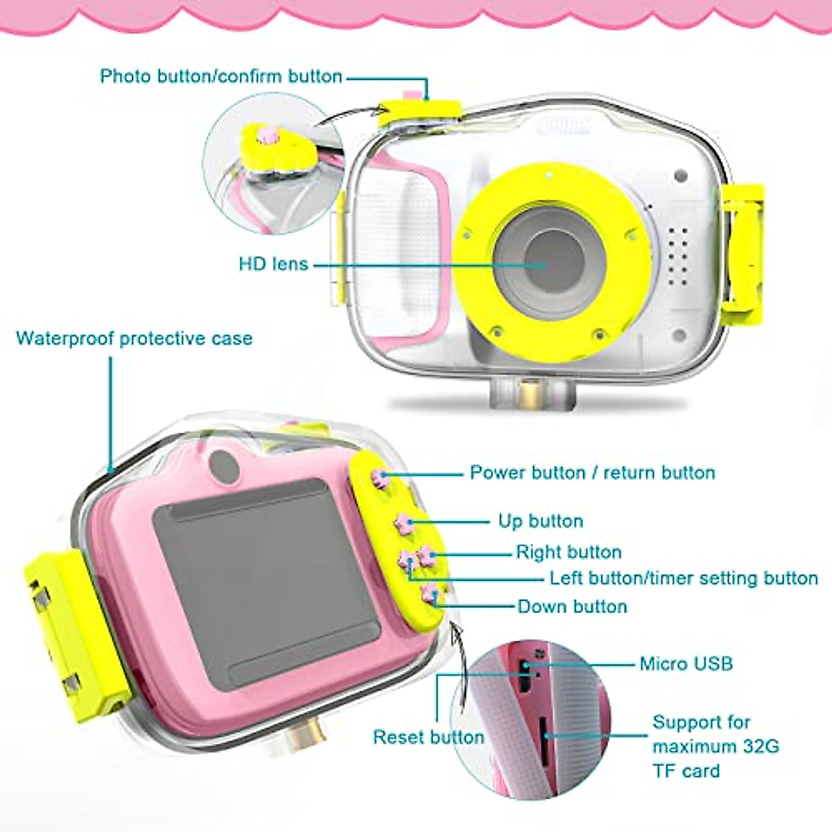 Digital Camera for Kids, Full HD 1080p Rechargeable Electronic Mini Camera for Students, Teens, Compact Point and Shoot Camera Portable Small Camera, Vlogging Camera for YouTube