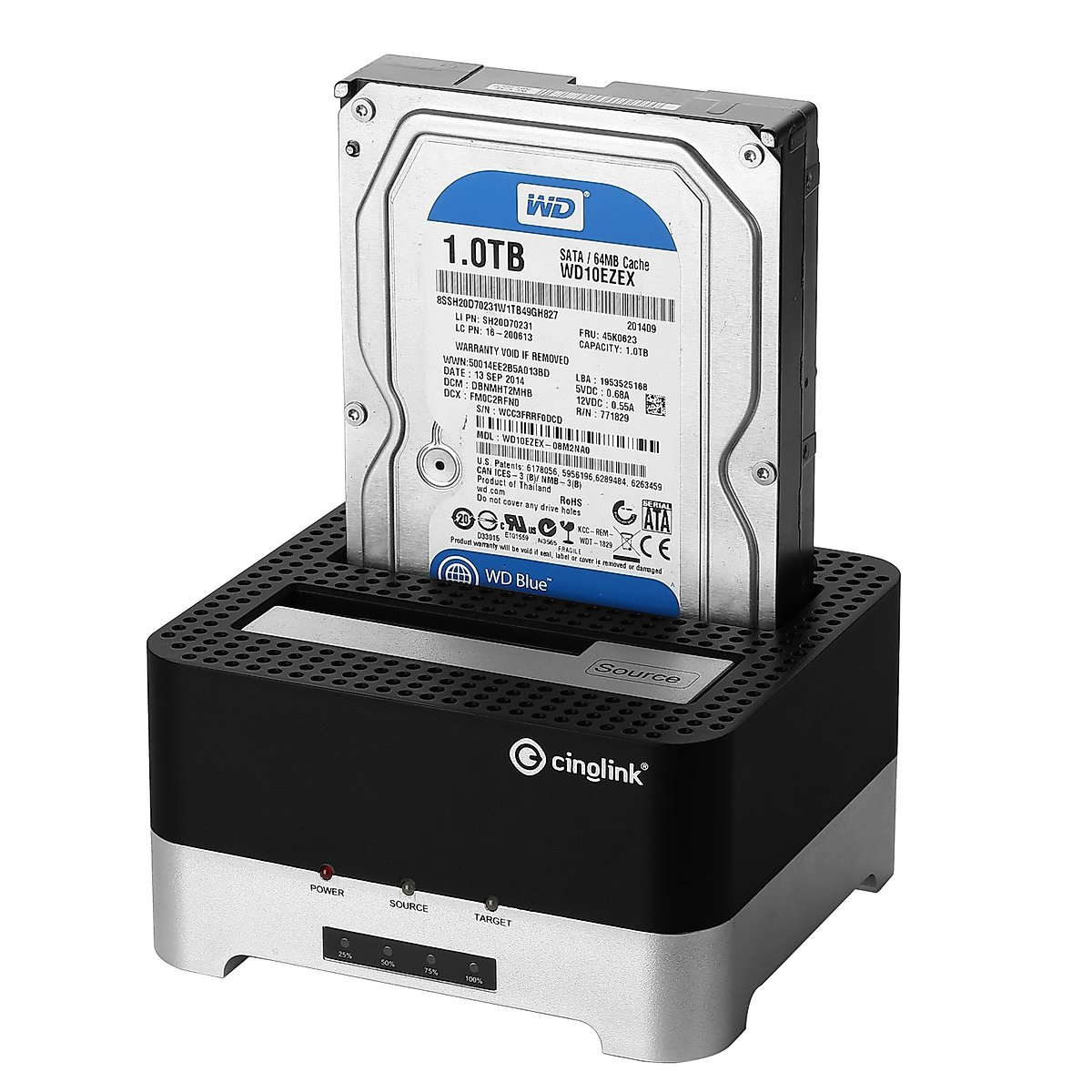 Clone Dock HDD duplicator Disk Drive Hard Reader SATA Hard Drive Docking Station USB 3.0 SSD HDD Docking Station Dual Bay for 2.5 or 3.5inch HDD with Hard Drive Duplicator/Cloner 12 TB (Docking)