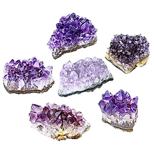 Jovivi Amethyst Clusters, Natural Raw Amethyst Geode Healng Crystals Stone Rock Crystal Cluster Druzy Gemstone Specimen for Witchcraft, 0.18 lb-0.33 lb