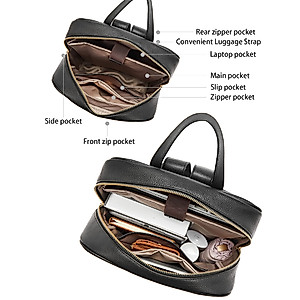 BOSTANTEN Leather Laptop Backpack for Women 15.6 inch Computer Bag College Student Daypack Back to School Supplies Travel Bag