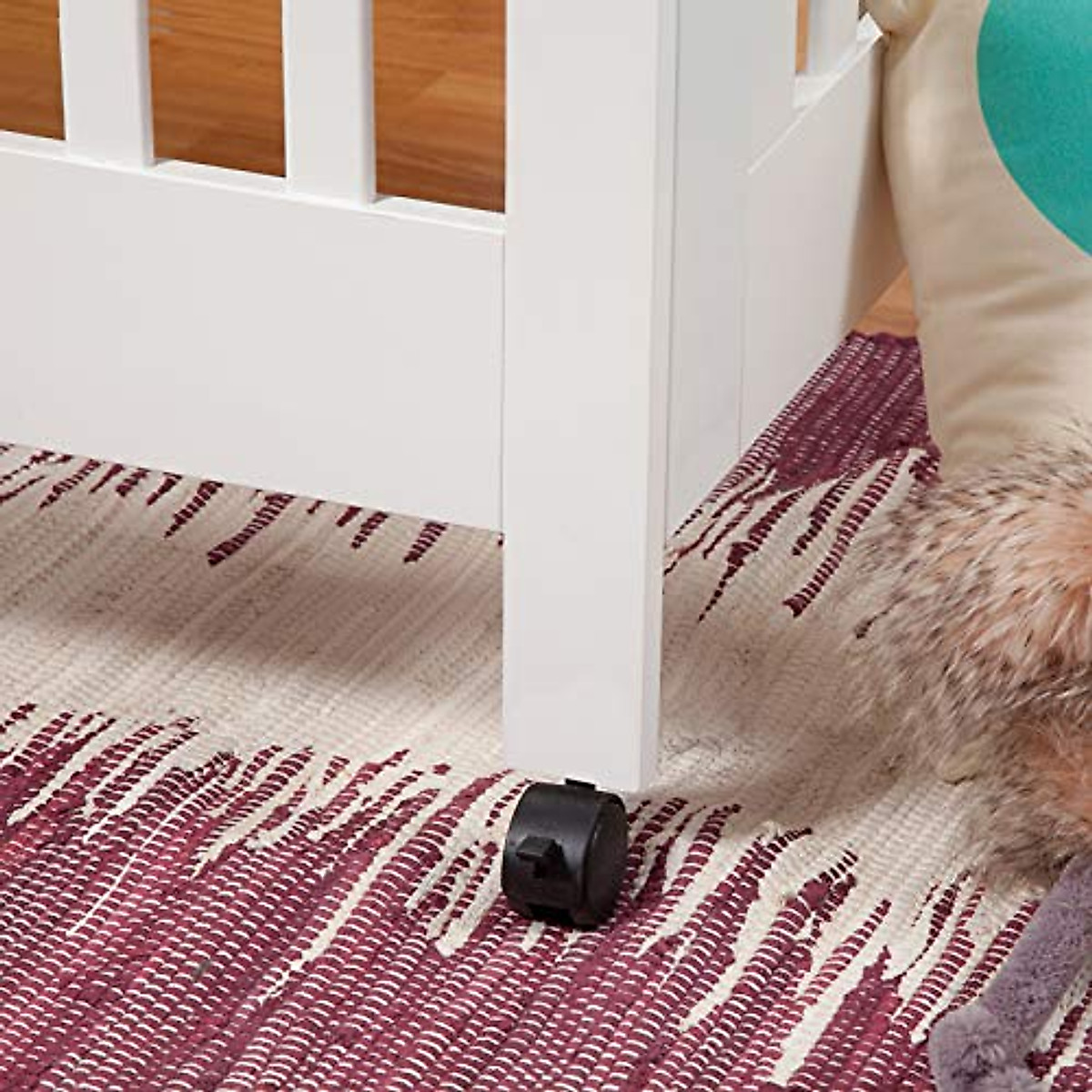 Babyletto Maki Full-Size 2-in-1 Portable Folding Crib with Toddler Bed Conversion Kit in White, Greenguard Gold Certified