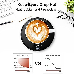 Coffee Mug Warmer, Coffee Warmer for Desk, Coffee Cup Warmer with 3 Temperature Settings & 4 Hours Auto Shut Off, Electric Beverage Warmer for Tea Milk and Cocoa