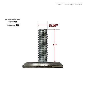 Shepherd Hardware 9344 2-Inch Threaded Stem Casters, 5/16-Inch Stem Diameter, 80-lb Load Capacity, (Pack of 2) , Black
