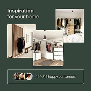 pamo Industrial pipe clothing rack metal black - Wall mounted clothes racks for hanging clothes - Modern walk in closet - KIM I DOUBLE black