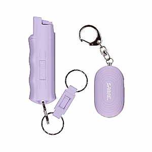 SABRE Personal Safety Kit with Pepper Spray and 2-in-1 Personal Alarm with LED Light, 0.54 fl oz, 25 Bursts,130dB Alarm, Audible Up to 1,250 Feet