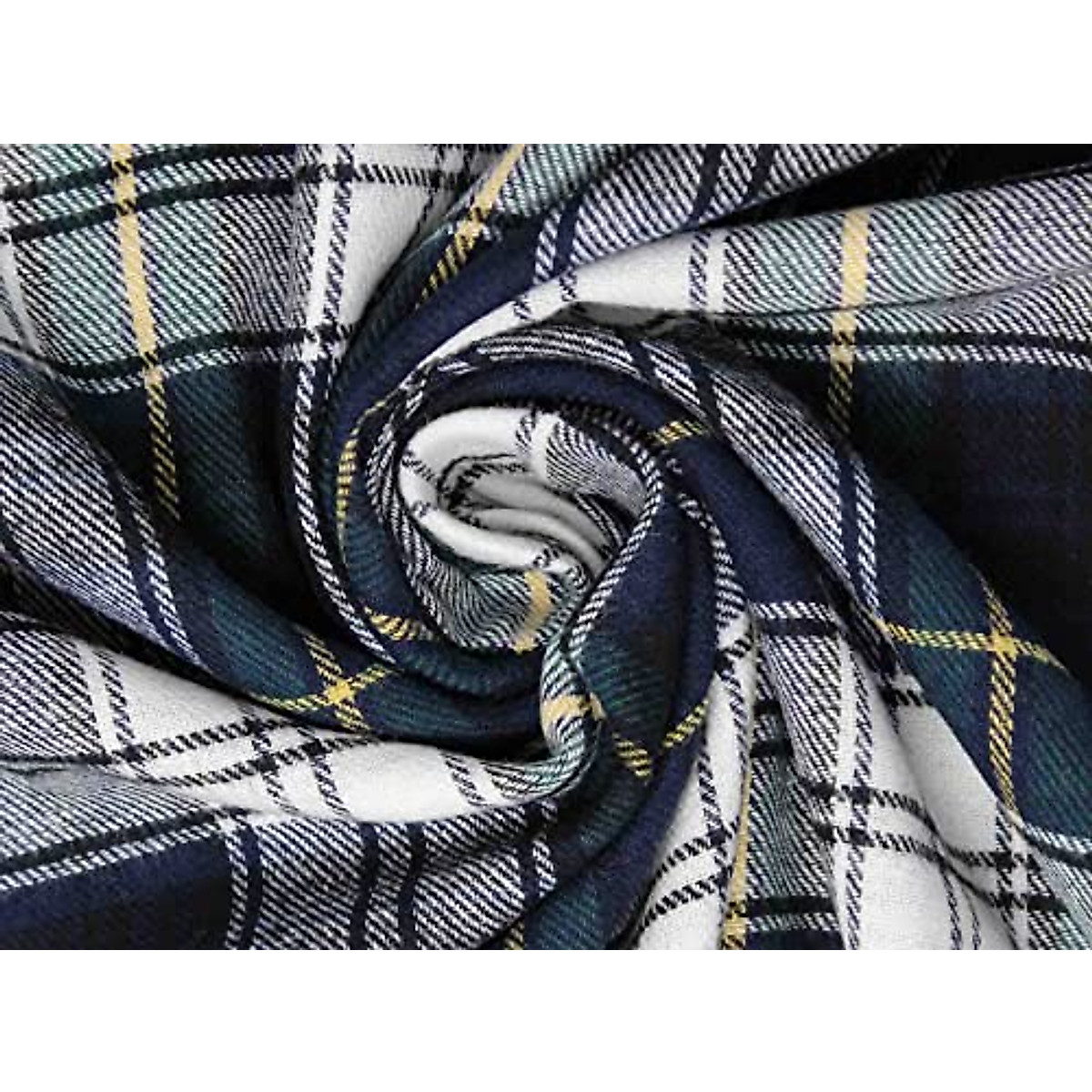 Yarn Dyed Flannel Plaid Navy & Green Plaid (15 Yard Bolt)