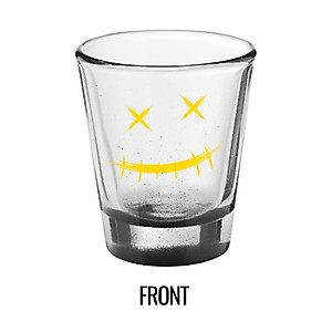 Tipsy Umbrella “SMILEY FACE” Shot Glass (BLACK) (1.75 oz) (2)