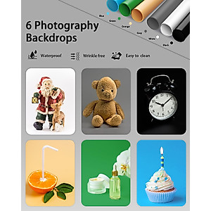 DUCLUS Light Box Photography, Portable Photo Studio Booth Box, 10" x 10" Professional Mini Shooting Tents with 96 LED Lights Dimmable, 6 Backdrops for Small Product: Jewelry, Miniature Models etc.