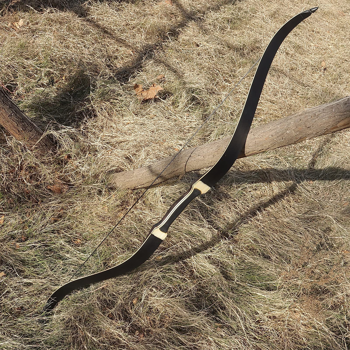 OBTOUTDOOR Black Hunter Recurve Bow 20lbs-55lbs 51Inches Traditional Handmade Wood Recurve Bow for Archery Hunting Recurve Bow