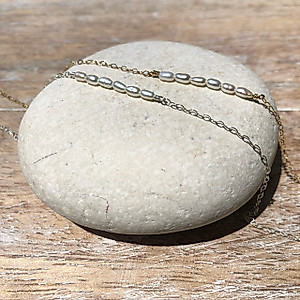 Freshwater Pearl Anklet,Sterling Silver 14K Silver Filled Boho Pearl Dainty Handmade Beaded Cute Tiny Charm Beach Ankle Bracelet Foot Chain Anklet for Women