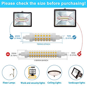 TAIYALOO R7S LED Bulb 78mm 100W T3 Halogen Bulb Equivalent Dimmable J Type Linear Double Ended Floodlight Bulbs for Work,Security,Landscape Lights,Floor Lamps,120V 9W Warm White 3000K,2 Pack