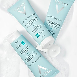 Vichy Pureté Thermale Foaming Cleansing Cream | Foaming Face Wash & Makeup Remover With Purisoft & Vitamin B5 | Sensitive Skin Tested | Cleanses, Removes Makeup & Hydrates | Soap Free | Non-Drying