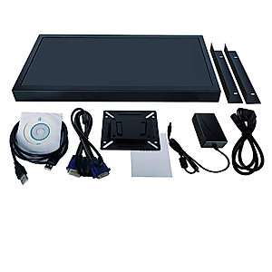 iChawk 19'' inch PC Monitor 1440x900 16:10 Widescreen HDMI-in USB Mteal Case Embedded Open Frame Wall-Mounted Industrial 4 Wires Resistive Touch LCD Screen Display with Built-in Speaker K190MT-592R