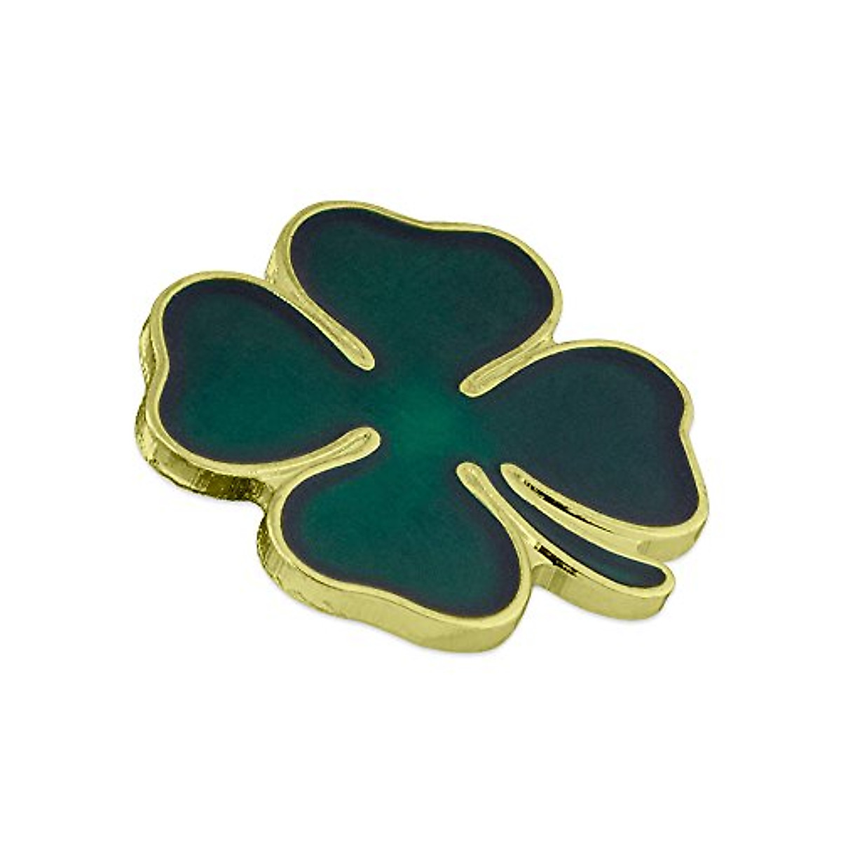 PinMart St. Patrick's Day Lapel Pin – Green Four Leaf Clover Jewelry for Women and Men – Irish Culture Celebration Pin –Gold Plated Enamel Brooch with Clutch Back