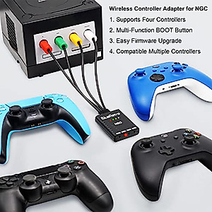 AreMe Wireless Controller Adapter for Gamecube Console, Compatible with PS3/PS4/PS5, Xbox One S, Series X/S, Switch Pro, Joycon Bluetooth Controller to NGC System