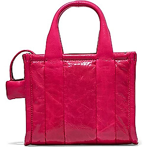 Marc Jacobs The Crinkle Leather Micro Tote Magenta One Size