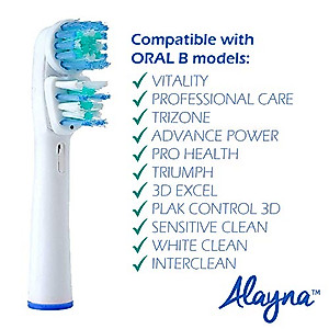 Replacement Brush Heads Compatible with OralB Braun- Best Double Clean, Pack of 4 Electric Toothbrush Replacement Heads- for Oral B Pro, 1000, 8000, 9000, Adults, Kids, Vitality, Dual Plus!