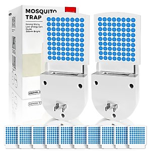 ITISBLTN Indoor Plug-in Fly Trap, 2 Pack Fruit Fly Traps & 10 pad Refills for Indoors Moths, Flies, Gnats, and Other Flies Insect
