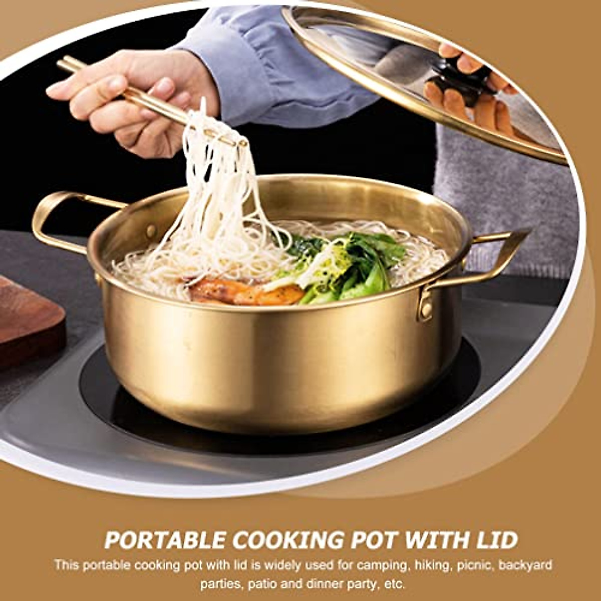 Hemoton Pots Camping Pot Stainless Steel Noodle Pot Kitchen Food Storage Pot Handheld Cooking Noodle Pot Korean Ramen Sauce Pan Sauce Pan Sauce Pan Sauce Pan Sauce Pan Sauce Pan