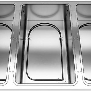 KoolMore 4-Pan Open Well Commercial Electric Stainless Steel Steam Table Food Warmer for Buffets with Sneeze Guard, Overshelf, Undershelf, Warming Control Knobs [120V] (KM-OWS-4SG), Silver