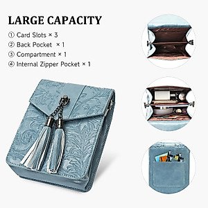 MEITRUE Women Phone Purse Bag Small Crossbody Bags Ladies Mini Cell phone Purse Wallet Tassels Embossed Bag for Girls