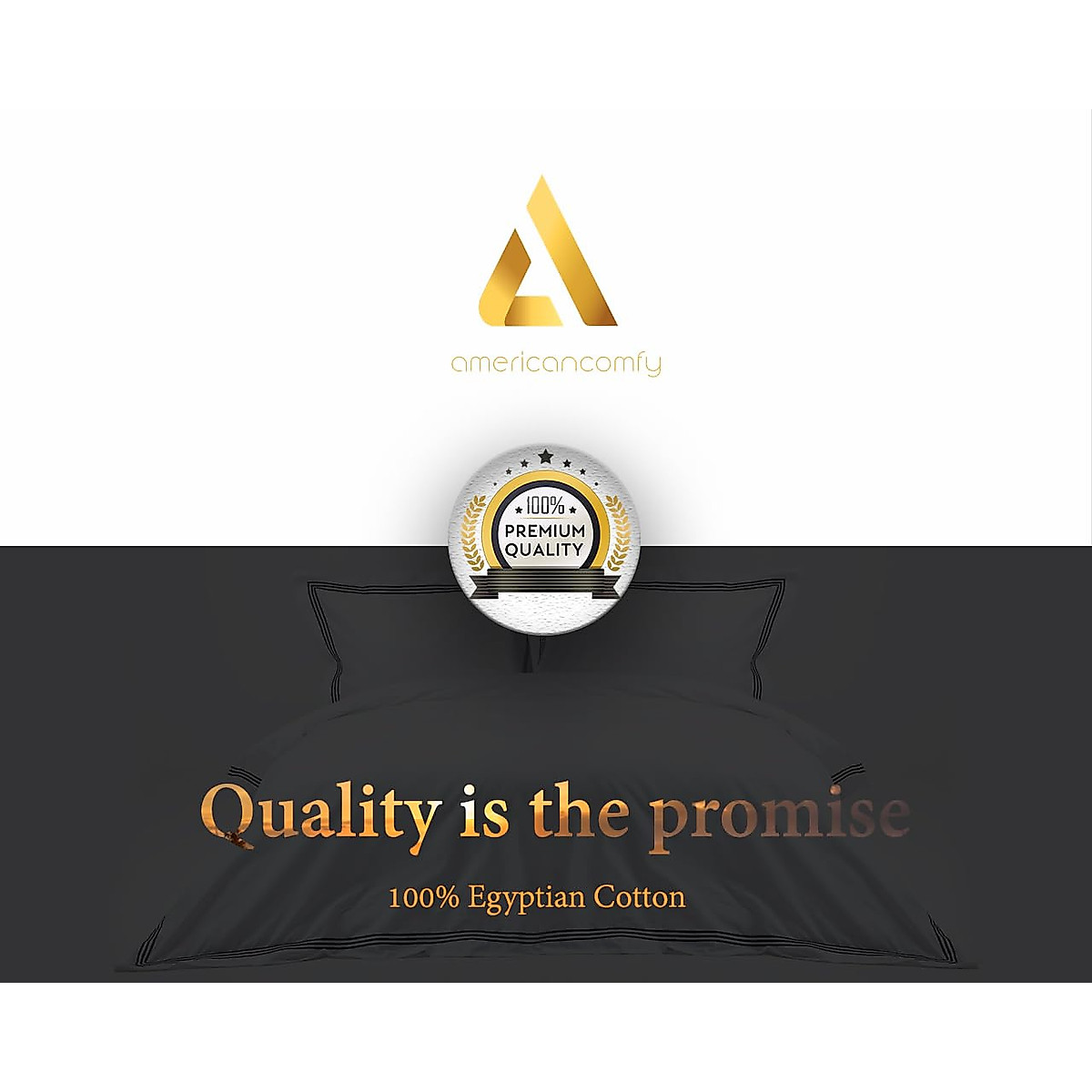 Duvet Cover Set Queen 600 TC Luxury Soft Brushed 3pcs with Elegant 3-Line Embroidery 1Duvet Cover & 2Pillow Sham with Zipper Closure, for All Seasons Taupe Solid by Americancomfy