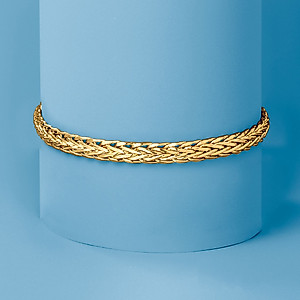 Ross-Simons 18kt Yellow Gold Wheat-Link Bracelet. 7 inches