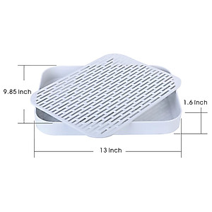 Zosenley 2-Tier Cups Mugs Drying Rack with Drain Tray , Kitchen Storage Organizer Shelf for Drinking Glass Bottle Bowls