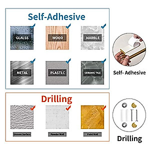 Gold Paper Towel Holder, OBODING, Self Adhesive or Drilling, Under Cabinet Paper Towel Holder Wall Mount, 304 Stainless Steel Kitchen Towel Holders for Kitchen, Cabinet, Bathroom (1 Pack, Gold)