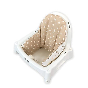 High Chair Cover for IKEA Antilop High Chair,Cotton Cover for Inflatable Cushion, Cushion Cover for High Chairs for Babies and Toddlers, High Chair Accessories, It is Only Cover! (Brown Rainbow)