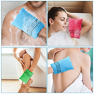 Prasacco 6 Pcs Korean Exfoliating Washcloth, Asian Exfoliating Mitt Bath Glove Washcloth Colorful Exfoliating Cloth Skincare Exfoliating Scrub Bath Cloth for Removing Dry Dead Skin (6 Colors)